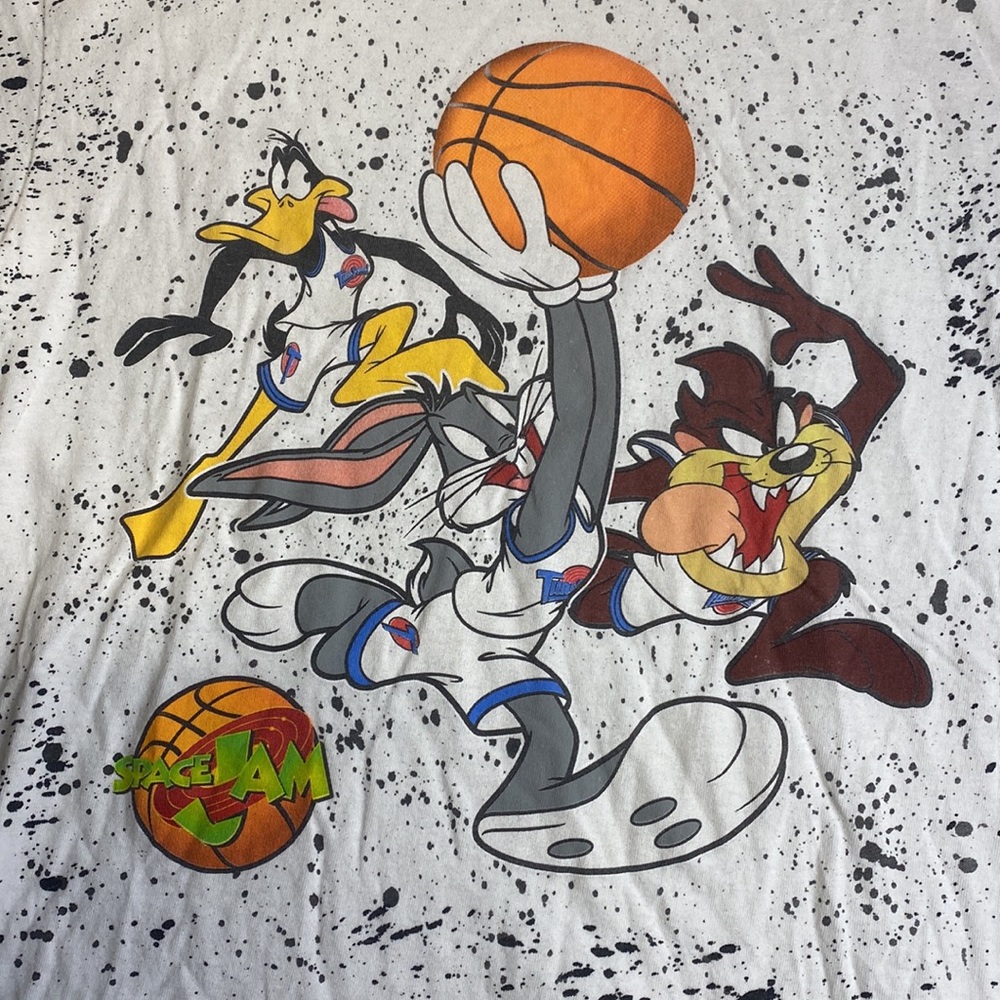 Vintage Space Jam Toon Squad White Shirt Size Large Gem
